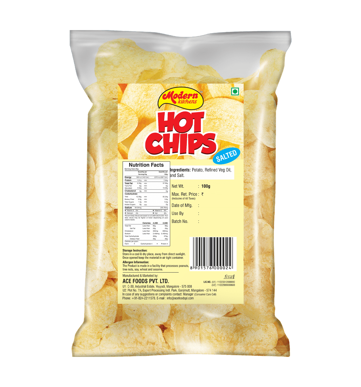 Buy Modern Kitchens Modern Kitchens Hot Chips Salted 100 g Online At Rs ...