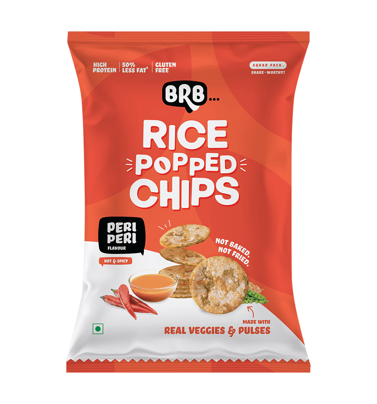 Buy BRB BRB Rice Popped Chips Peri Peri Flavour 3 pieces Online At Rs ...