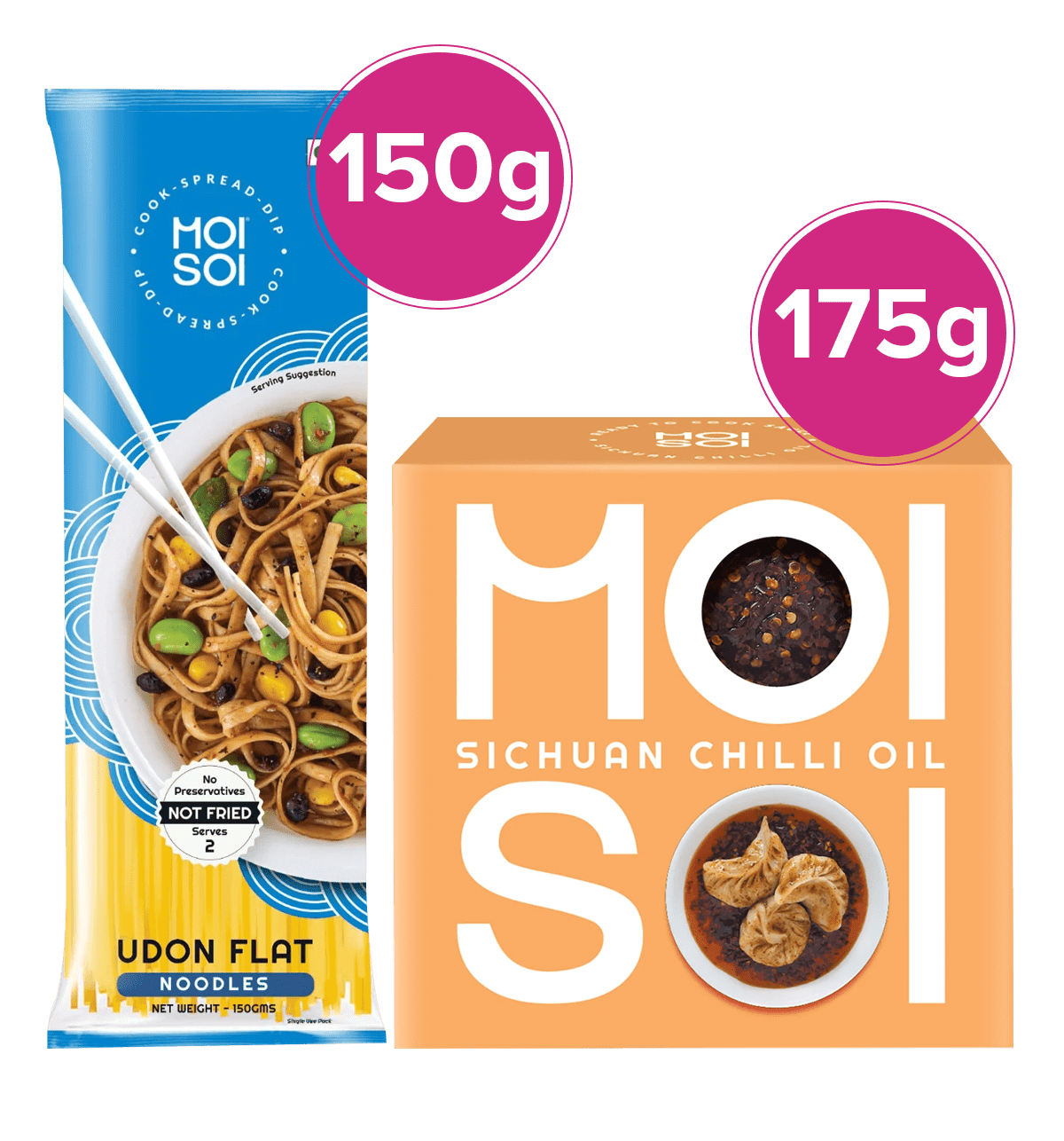 Buy Moi Soi Moi Soi Udon Flat Noodles & Sichuan Chilli Oil Dip Spread ...
