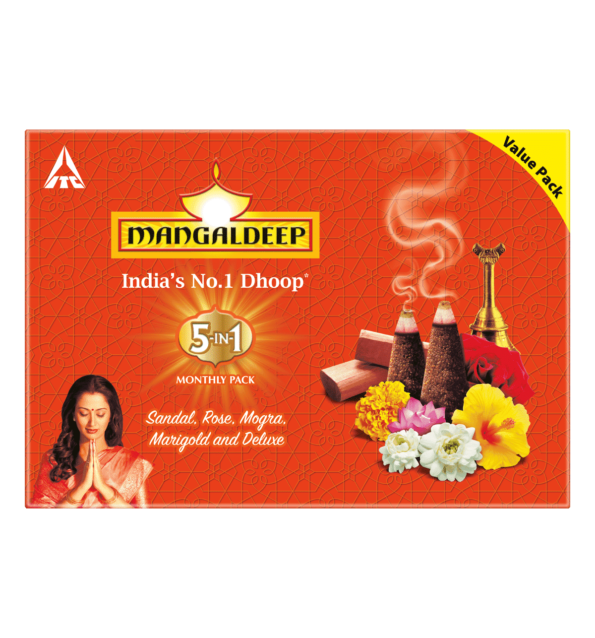 Buy Mangaldeep Mangaldeep Wet Dhoop 5In1 Value Pack: Sandal, Rose ...