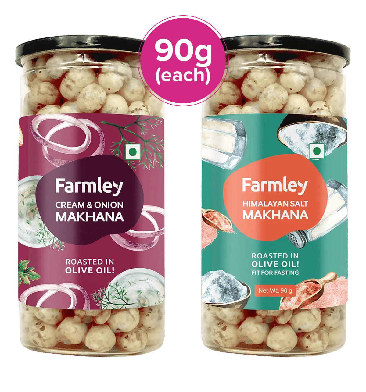Buy Farmley Farmley Roasted Makhana Cream And Onion & Salted Makhana ...