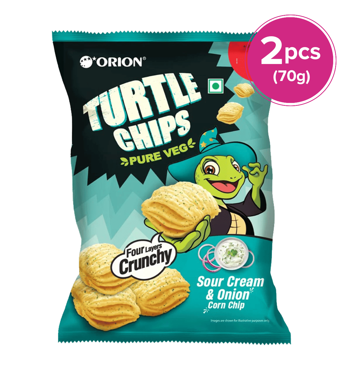 Buy Orion Orion Turtle Chips - Sour Cream & Onion Corn Chip 2 pieces ...