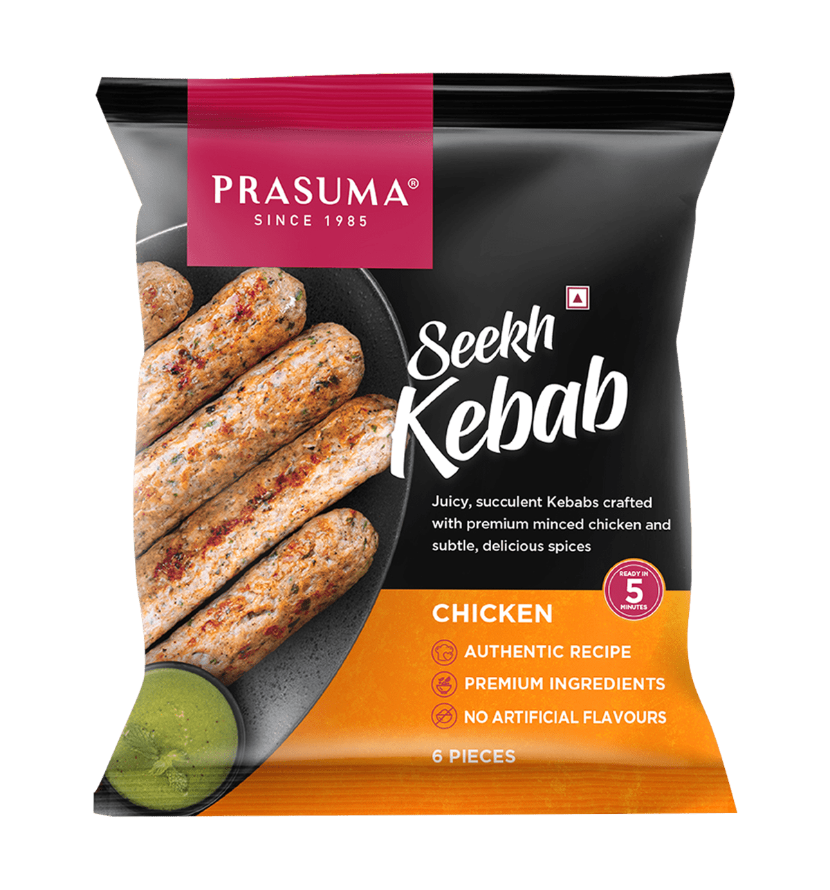 Buy Prasuma Prasuma Frozen Chicken Seekh Kabab 500 g Online At Rs. 375 ...