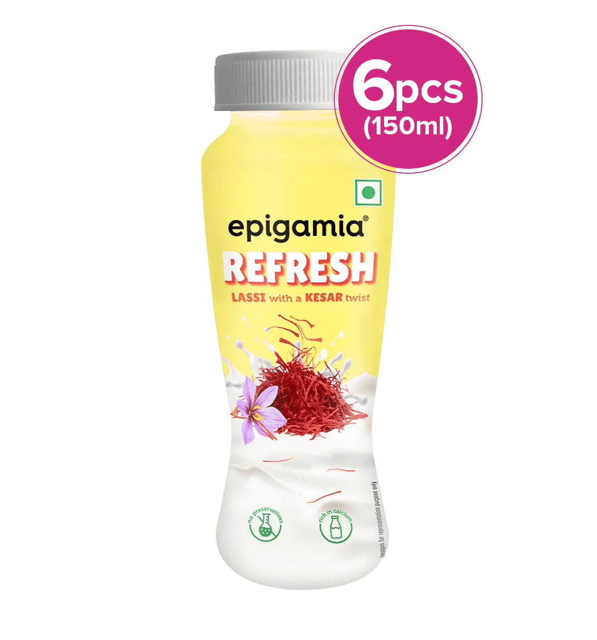 Buy Epigamia Epigamia Refresh Kesar Lassi 6 pieces Online At Rs. 180 ...