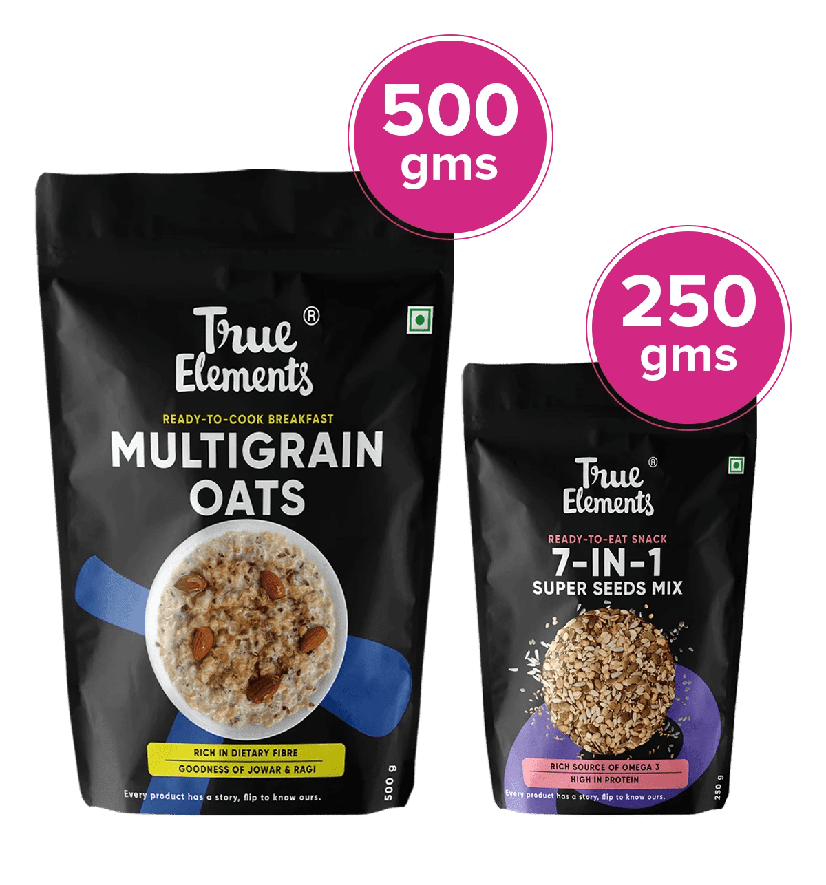 Buy True Elements True Elements Mulitgrain Oats & 7 In 1 Super Seeds ...