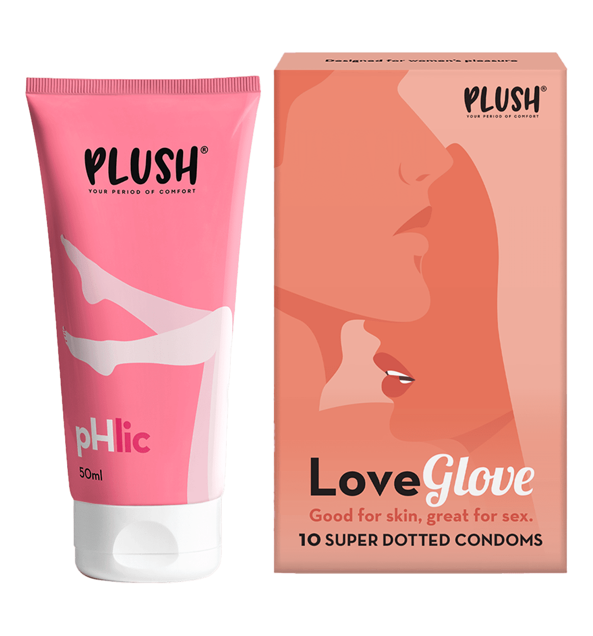 Buy Plush Combo Plush Loveglove Condoms & Lubricant Super Dotted& Strawberry Lubricant 1 Piece ...