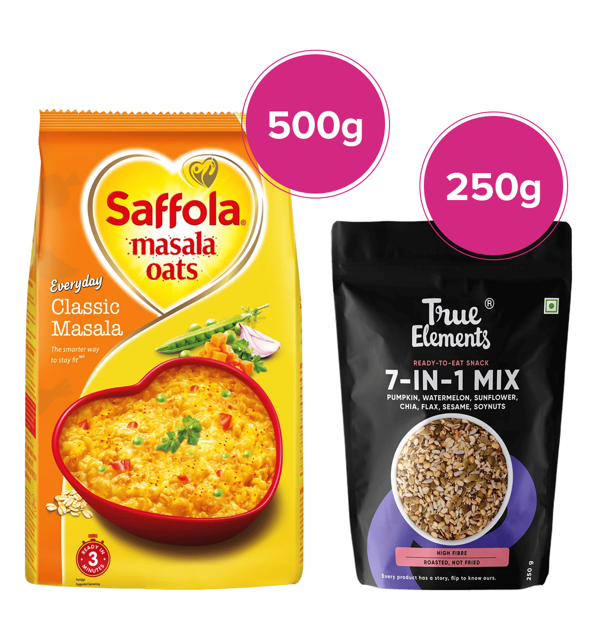 Buy Saffola Saffola Masala Oats Classic Masala & True Elements 7-in-1 ...