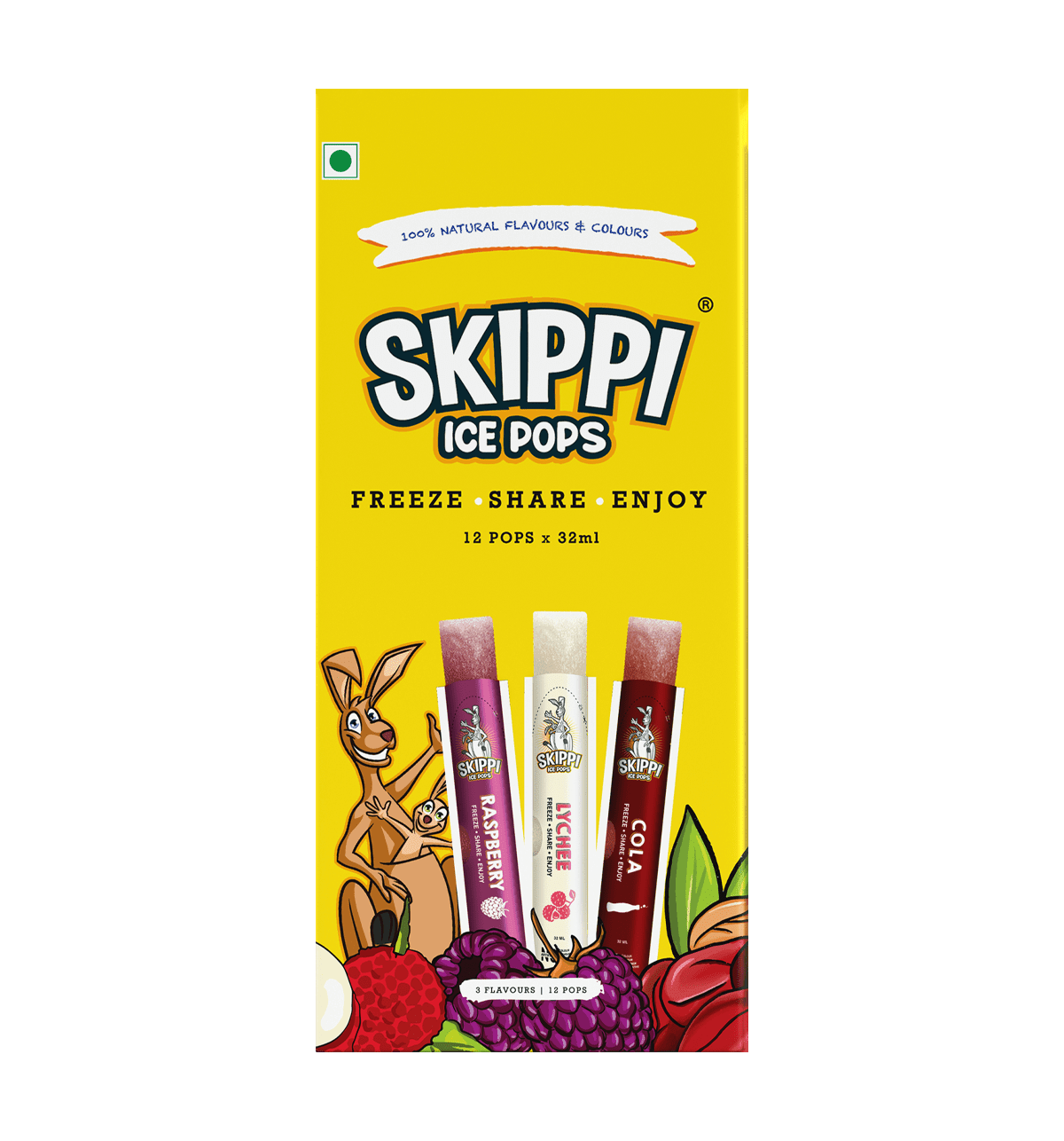 Buy Skippi Skippi Ice Pops Natural 3 Flavours Lychee Raspberry And Cola ...