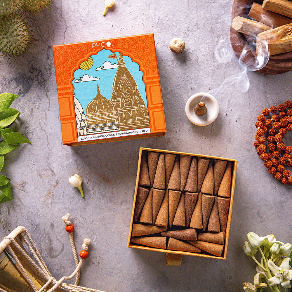 Buy Phool Phool Kashi Vishwanath Sandalwood Dhoop Cones I Made From ...