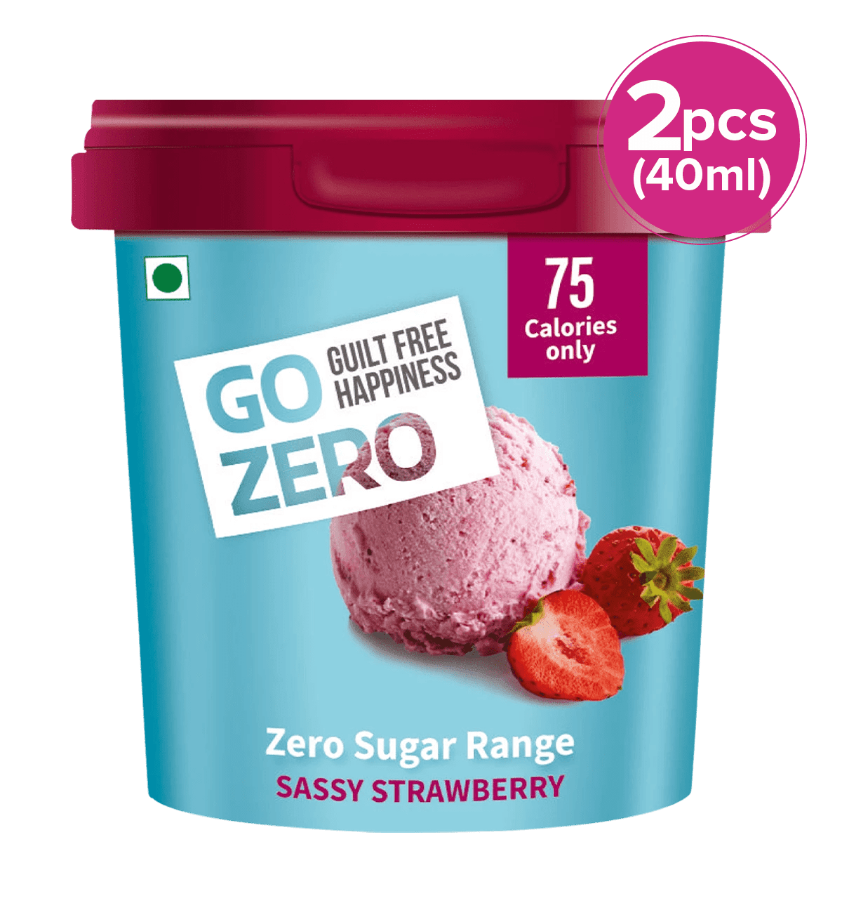 Buy Go Zero Go Zero Sassy Strawberry Ice Cream 2 pieces Online At Rs ...