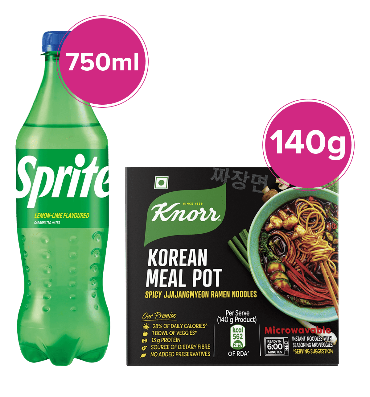 Buy Sprite Sprite PET Bottle 750ml & Knorr Korean Meal Pot- Spicy ...