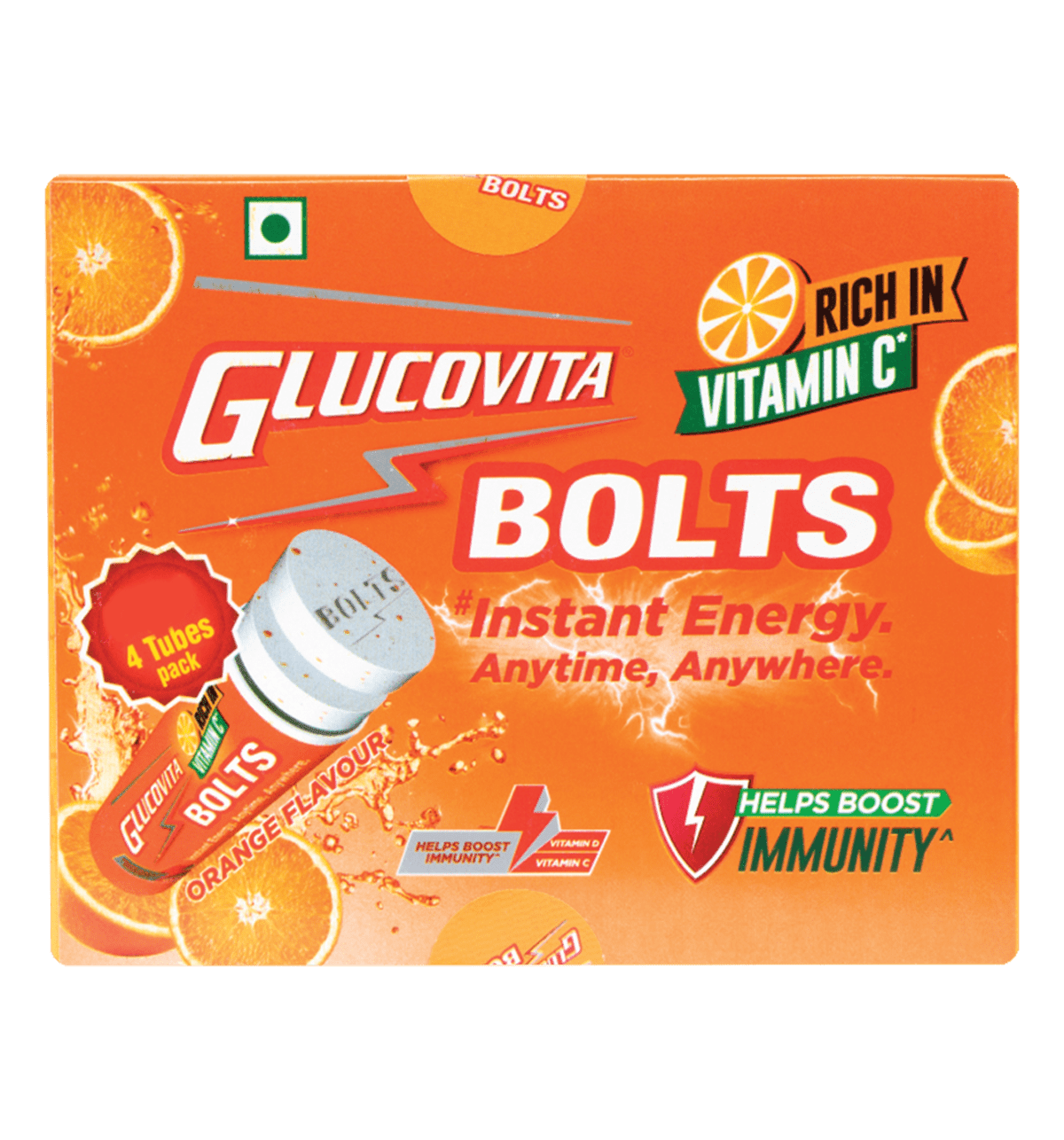 Buy Glucovita Glucovita Bolts Orange Flavour- Glucose Energy Chewable ...