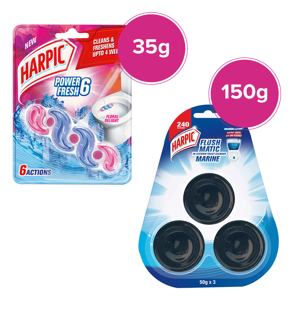 Buy Harpic Rim Block Floral & Flushmatic Toilet Blocks Marine Combo 1 ...