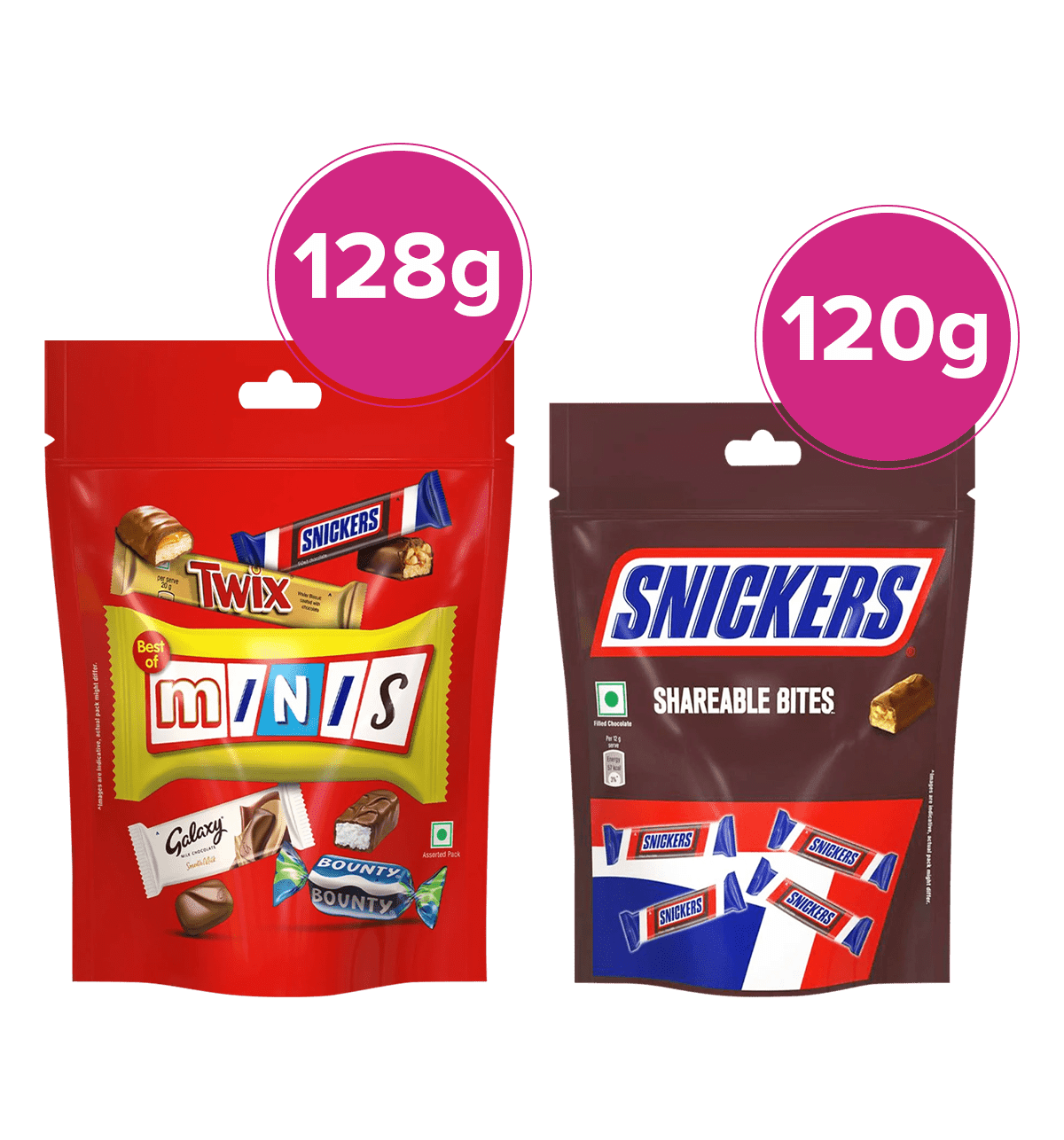 Buy Snickers Snickers Best of Minis Assorted Chocolate Pack & Snickers ...