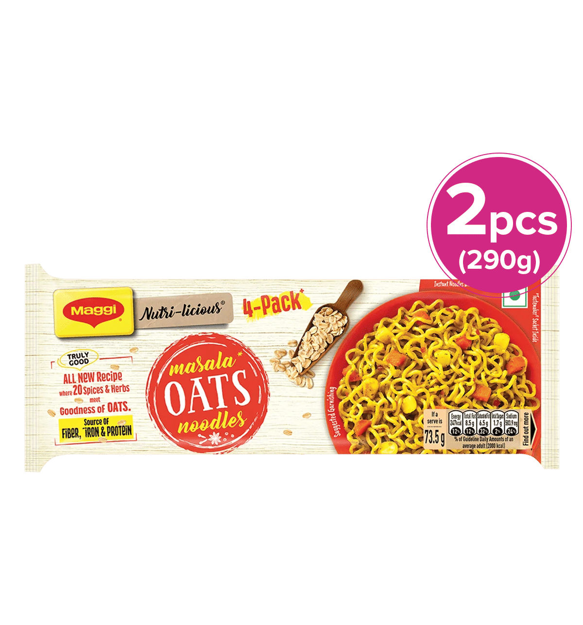 Buy Maggi Maggi Nutri-Licious Masala Oats Noodles 2 pieces Online At Rs ...