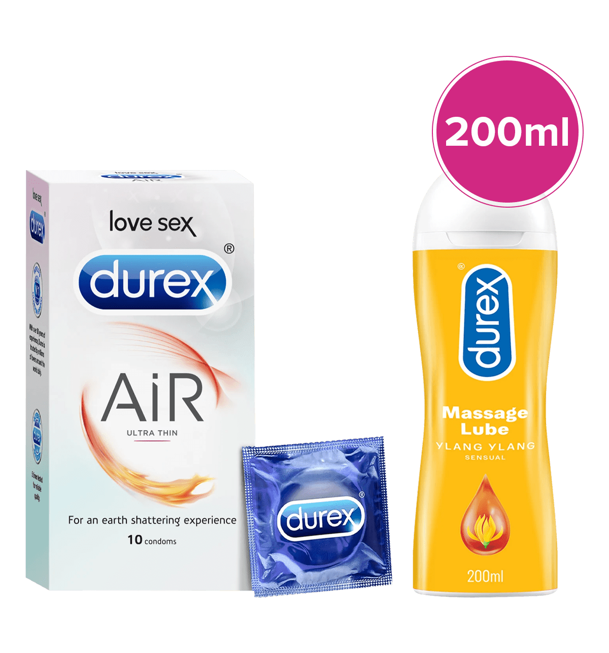 Buy Durex Air condom and Sensual Lube combo 1 combo Online At Rs. 1044 | Instant Delivery