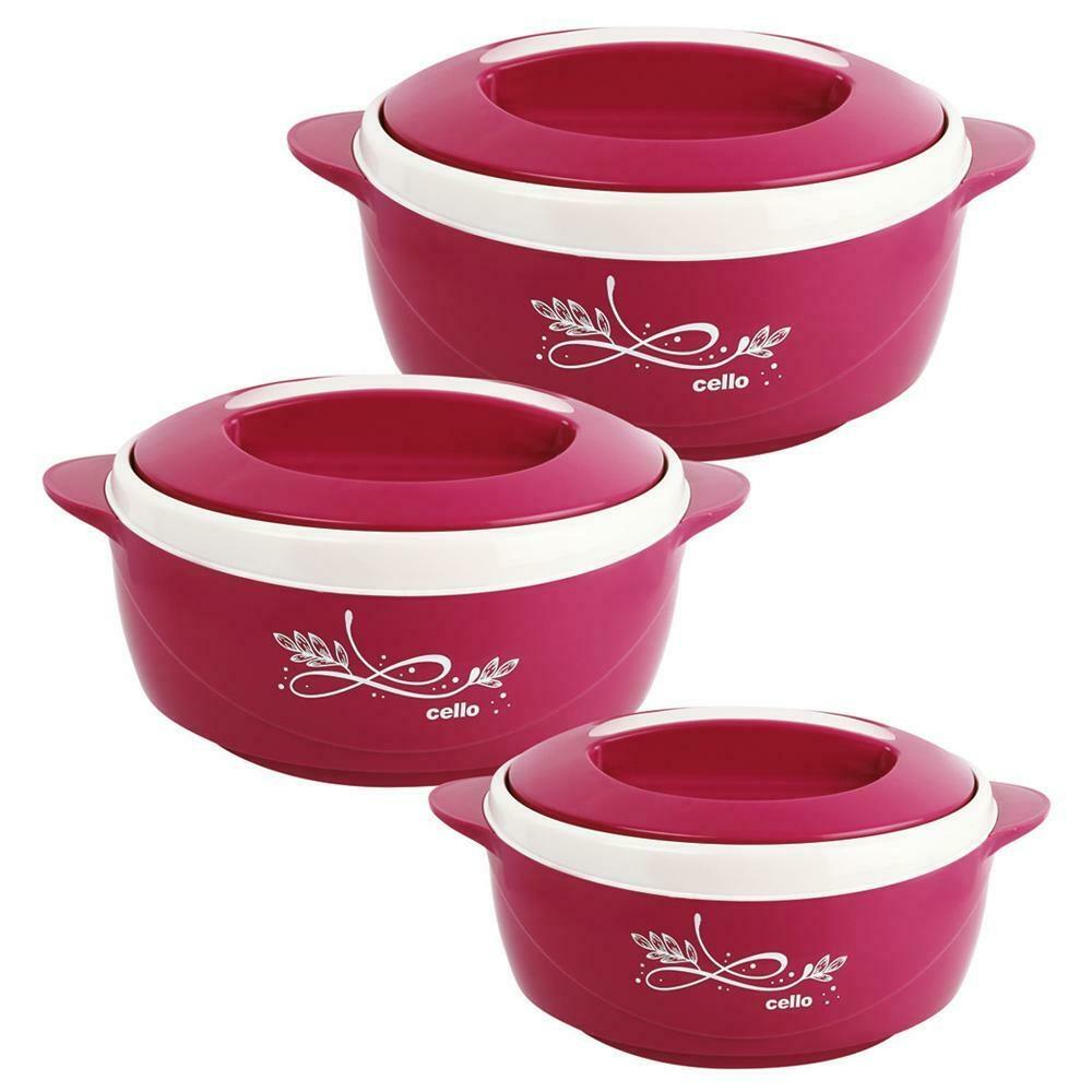Buy Cello Cello Flabio Plastic Insulated Casserole Set 3 Pcs (500+1000 ...