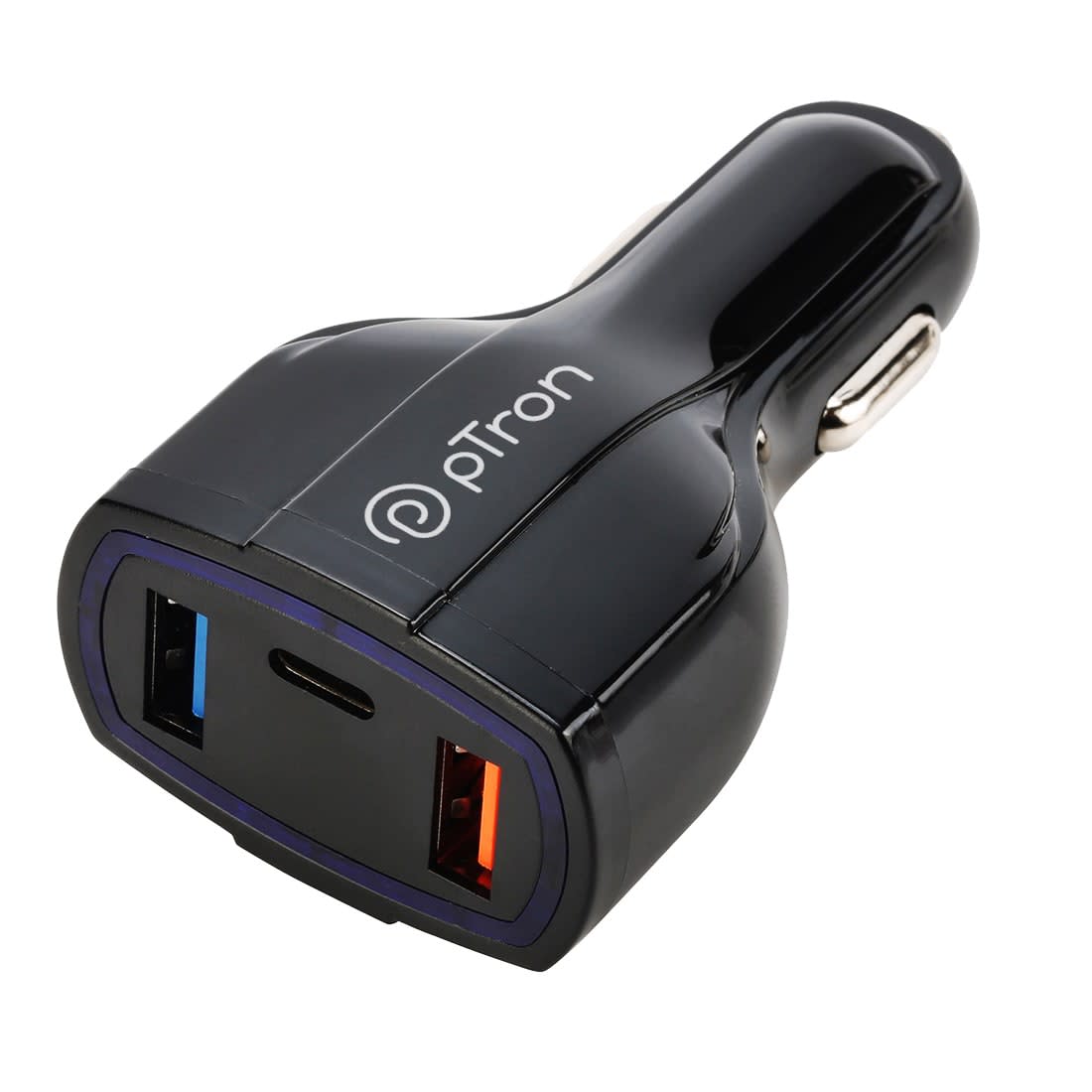 Buy pTron pTron Bullet Pro 36W Triple Port Adapter (Black) 1 unit ...