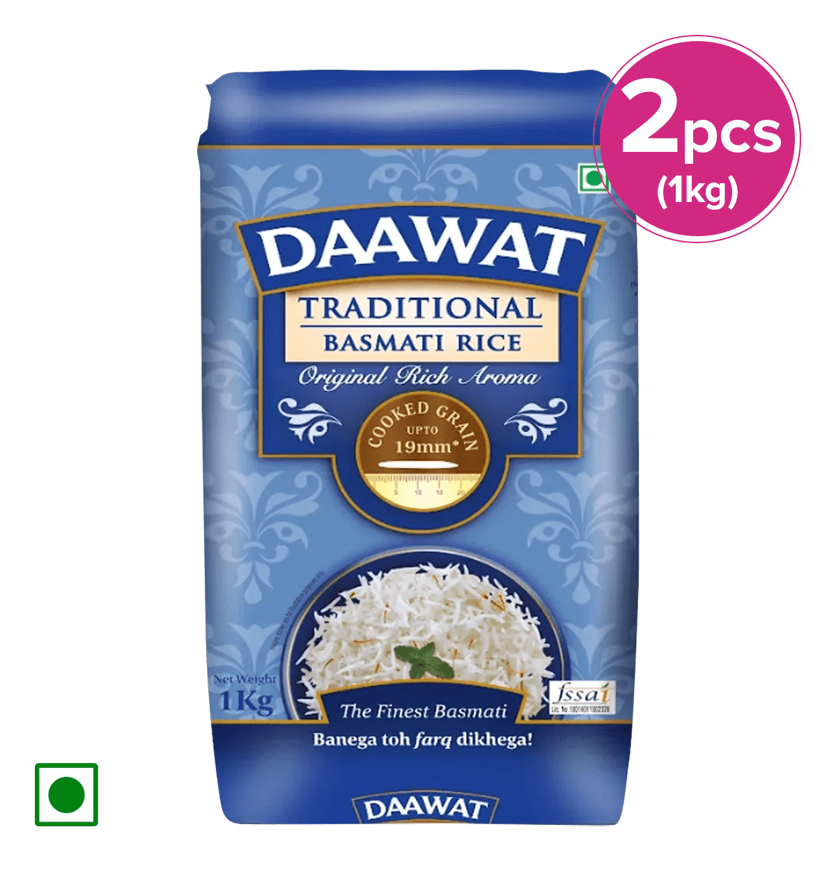 Buy Daawat Daawat Traditional Basmati Rice 2 pieces Online At Rs. 450 ...