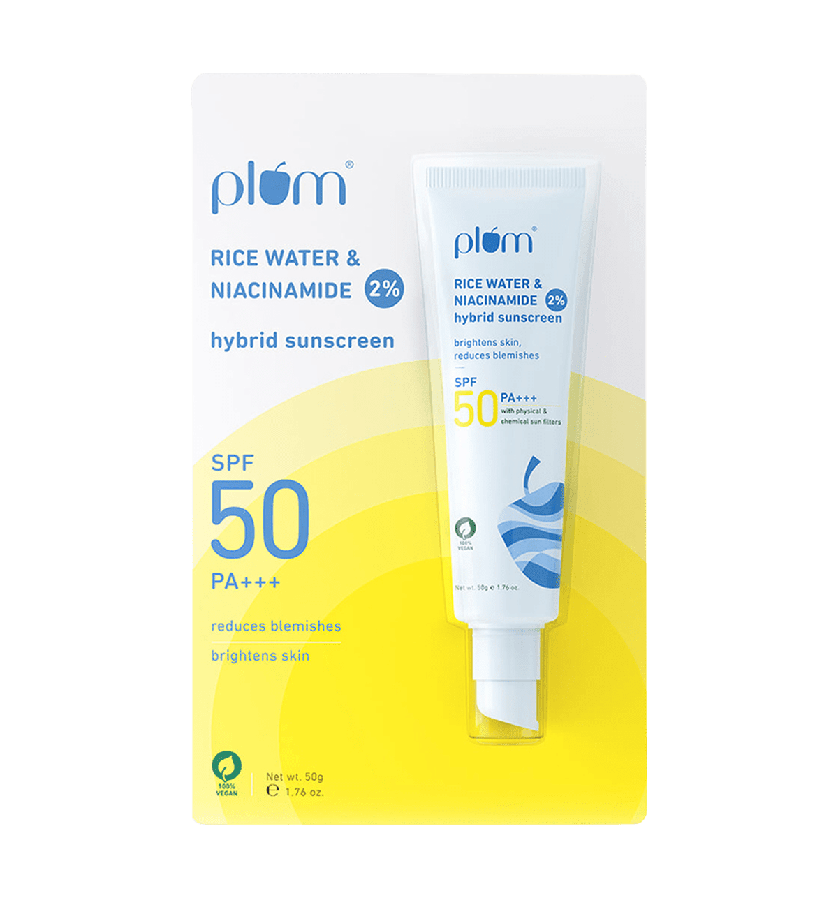 Buy Plum Plum 2% Niacinamide & Rice Water Hybrid Face Sunscreen With ...