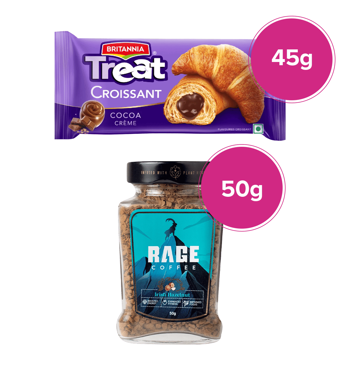 Buy Britannia Treat Croissant Cocoa Creme and Rage Hazelnut Flavour ...