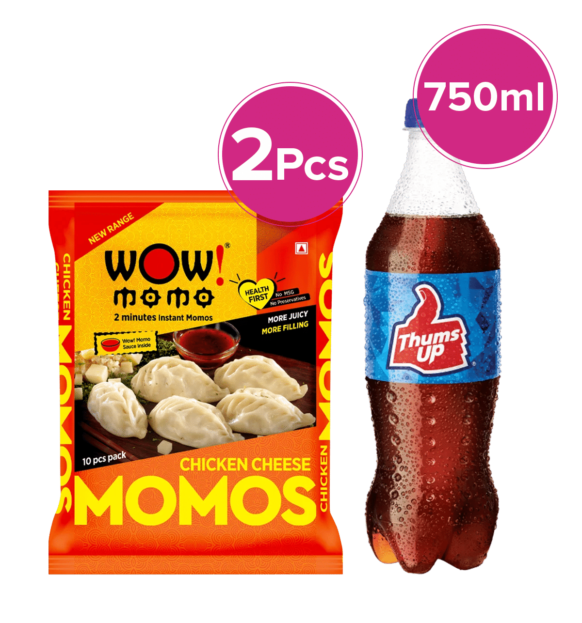 Buy Wow! Momo Wow! Chicken Cheese Momos & Thums Up Bottle Combo 1 combo ...