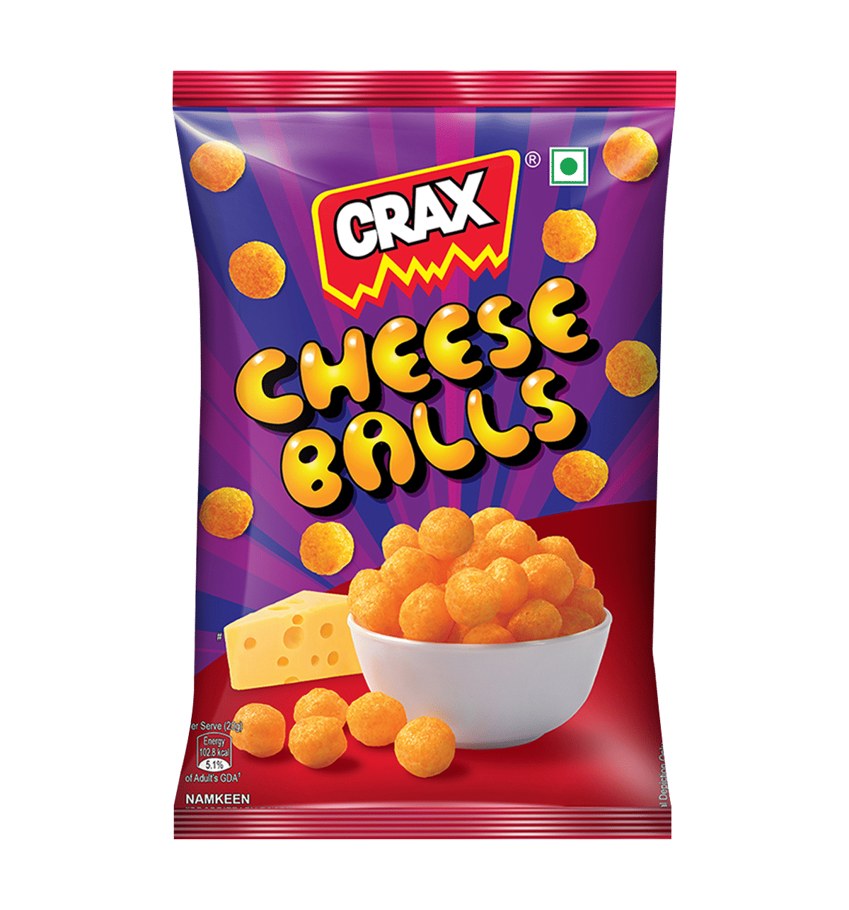 Buy Crax Crax Cheese Balls 2 pieces Online At Rs. 120 | Instant Delivery