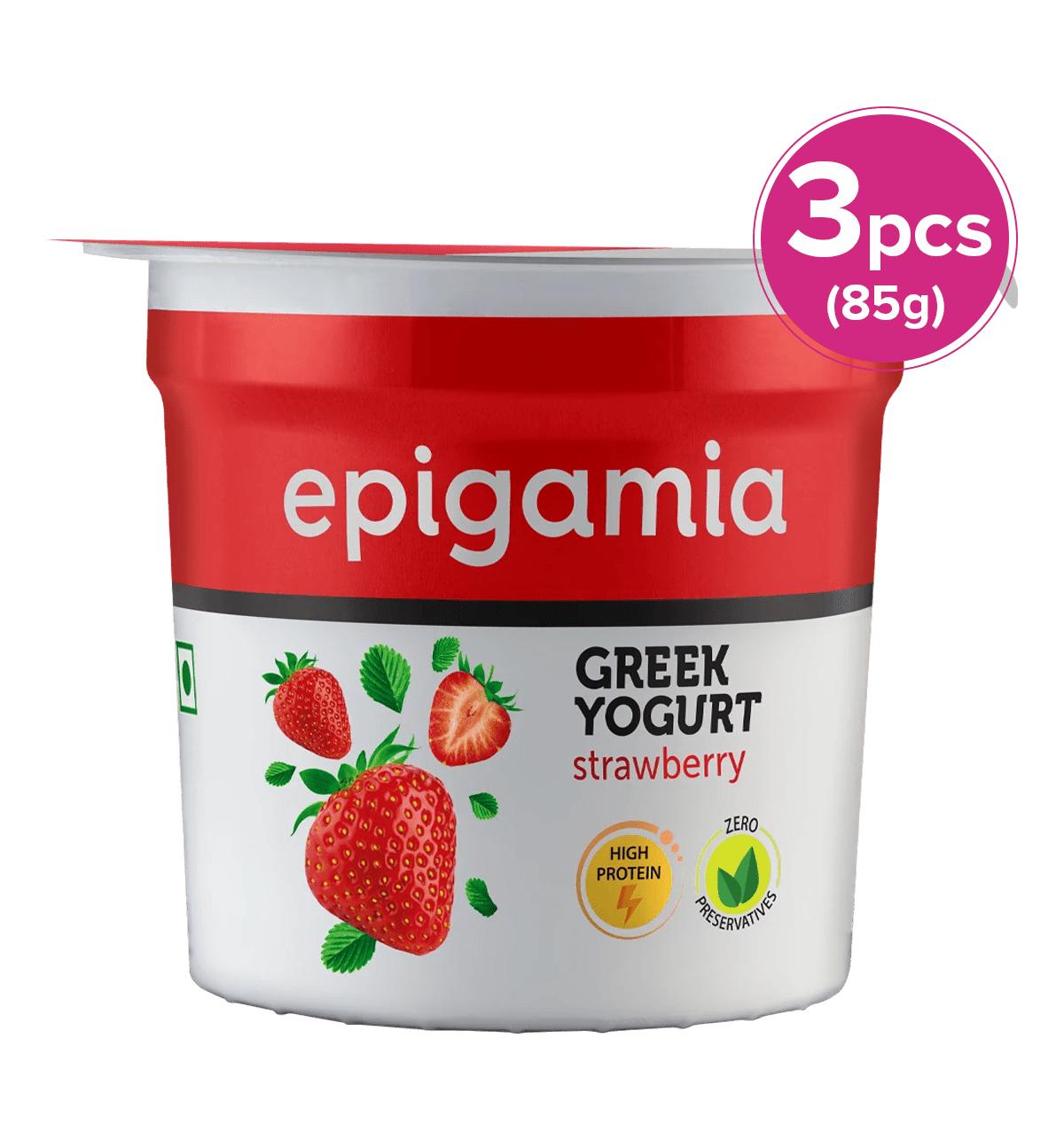 Buy Epigamia Epigamia Greek Yogurt - Strawberry 3 pieces Online At Rs ...