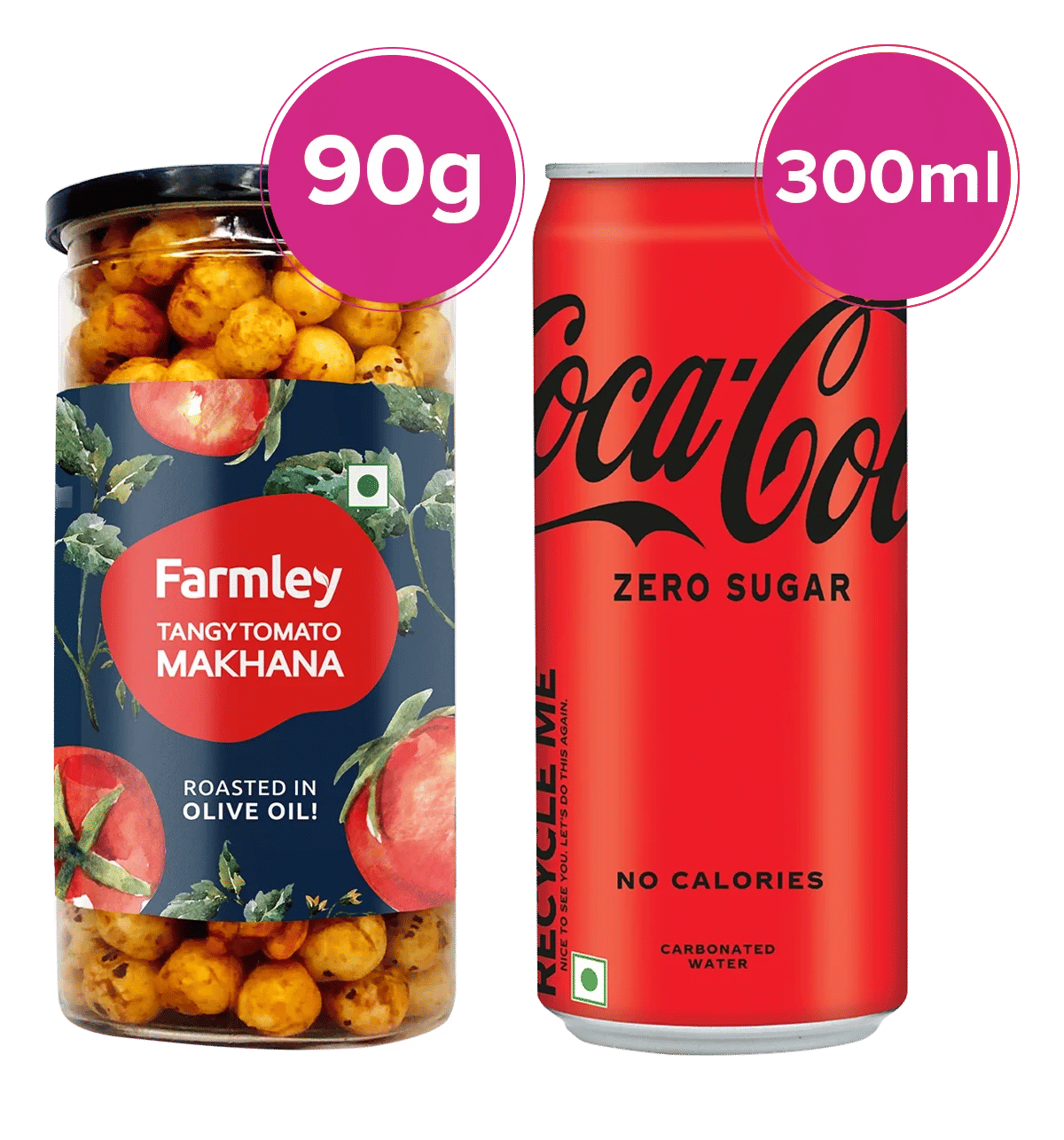Buy Farmley Farmley Roasted Makhana Tangy Tomato & Coca-Cola Zero Sugar ...