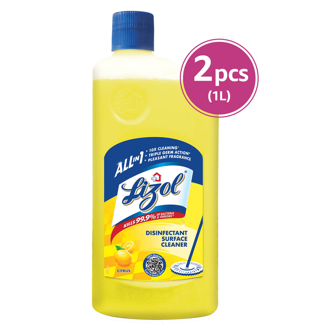 Buy Lizol Lizol surface & floor disinfectant cleaner citrus 2 pieces ...
