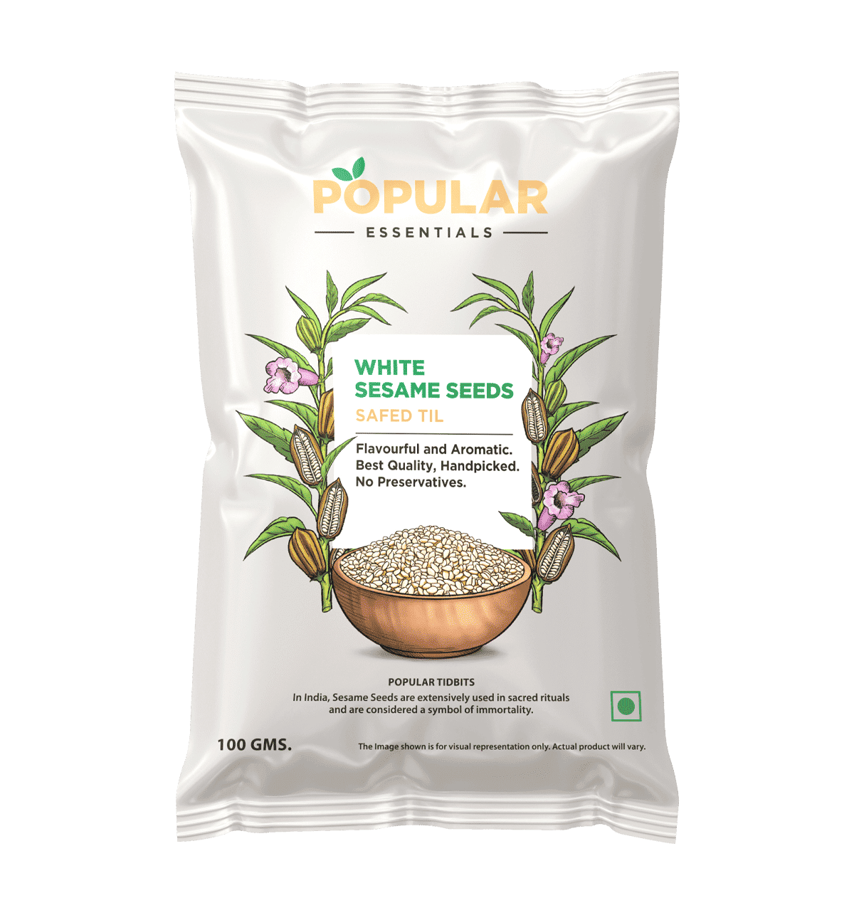 Buy Popular Essentials Popular Essentials White Til 100 g Online At Rs ...