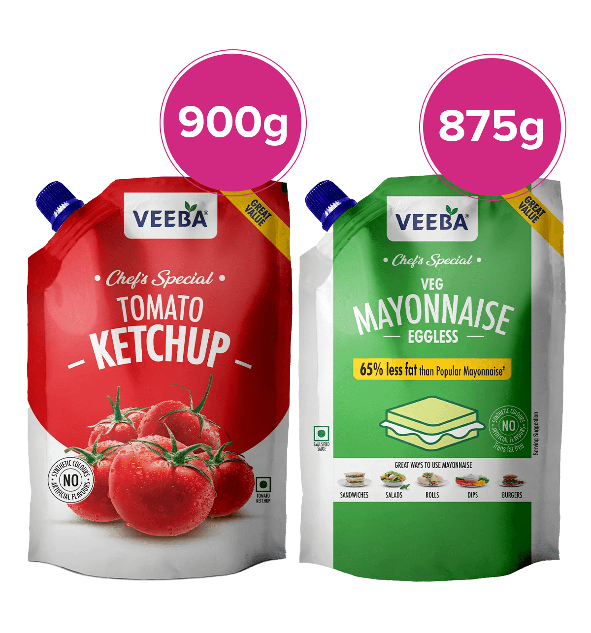 Buy Veeba Veeba Chef'S Special Tomato Ketchup & Veeba Eggless Chef's ...