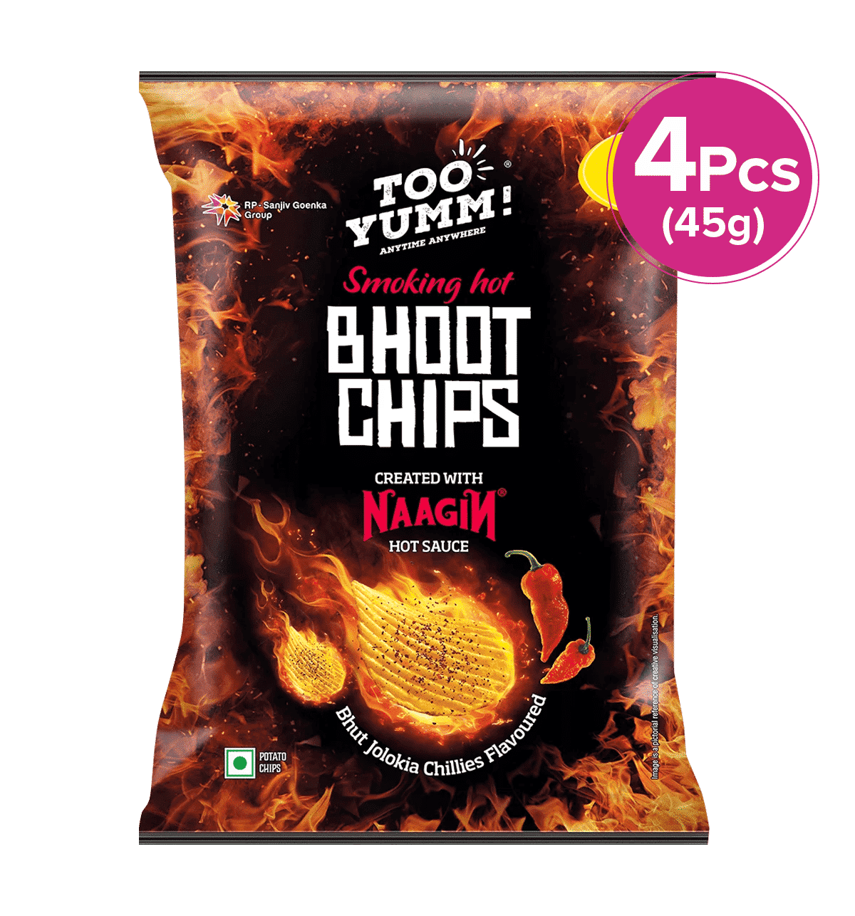 Buy Too Yumm! Too Yumm! Naagin Sauce - Smoking Hot Bhoot Chips 4 pieces ...