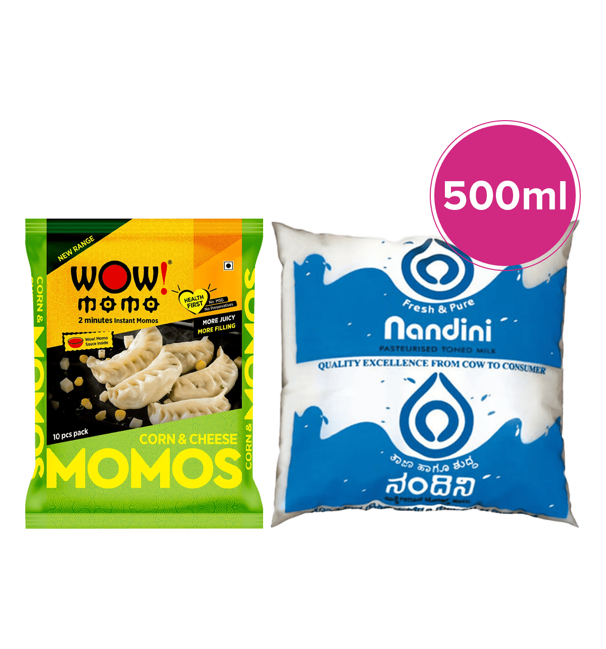 Buy Wow! Momo Wow! Corn & Cheese Momos & Milk Combo 1 combo Online At ...