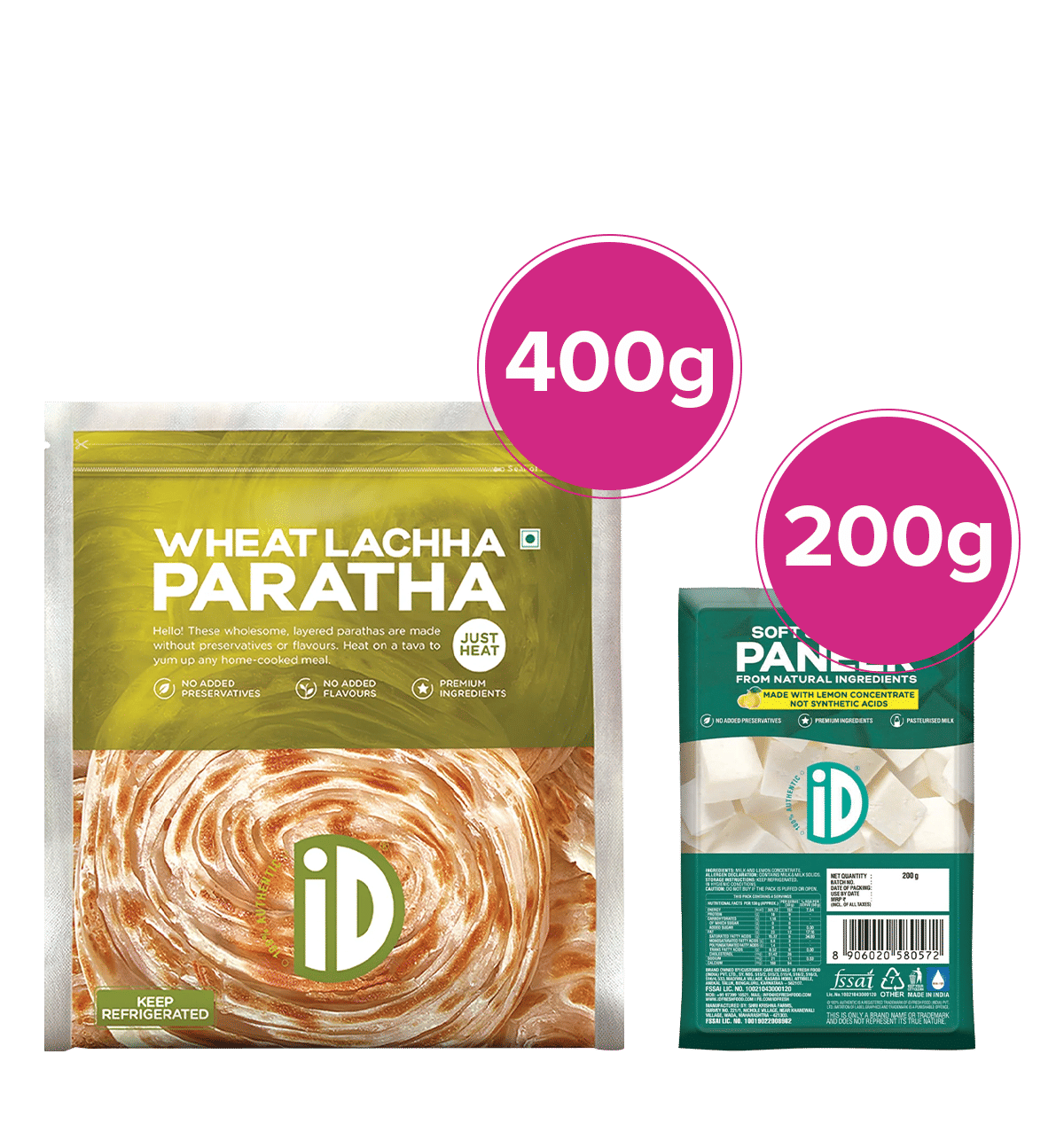 Buy Id Fresh Wheat Lachha Paratha 400 Gm & Id Fresh Soft & Creamy ...