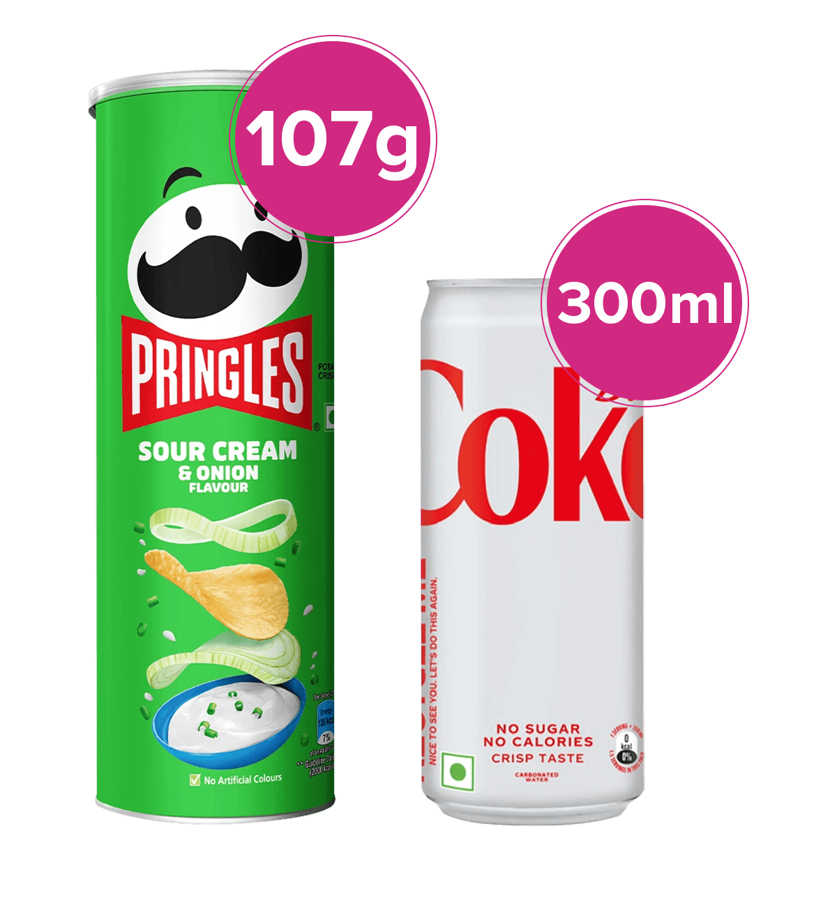 Buy Diet Coke 300ml & Pringles Potato Chips Sour Cream & Onion Flavour ...