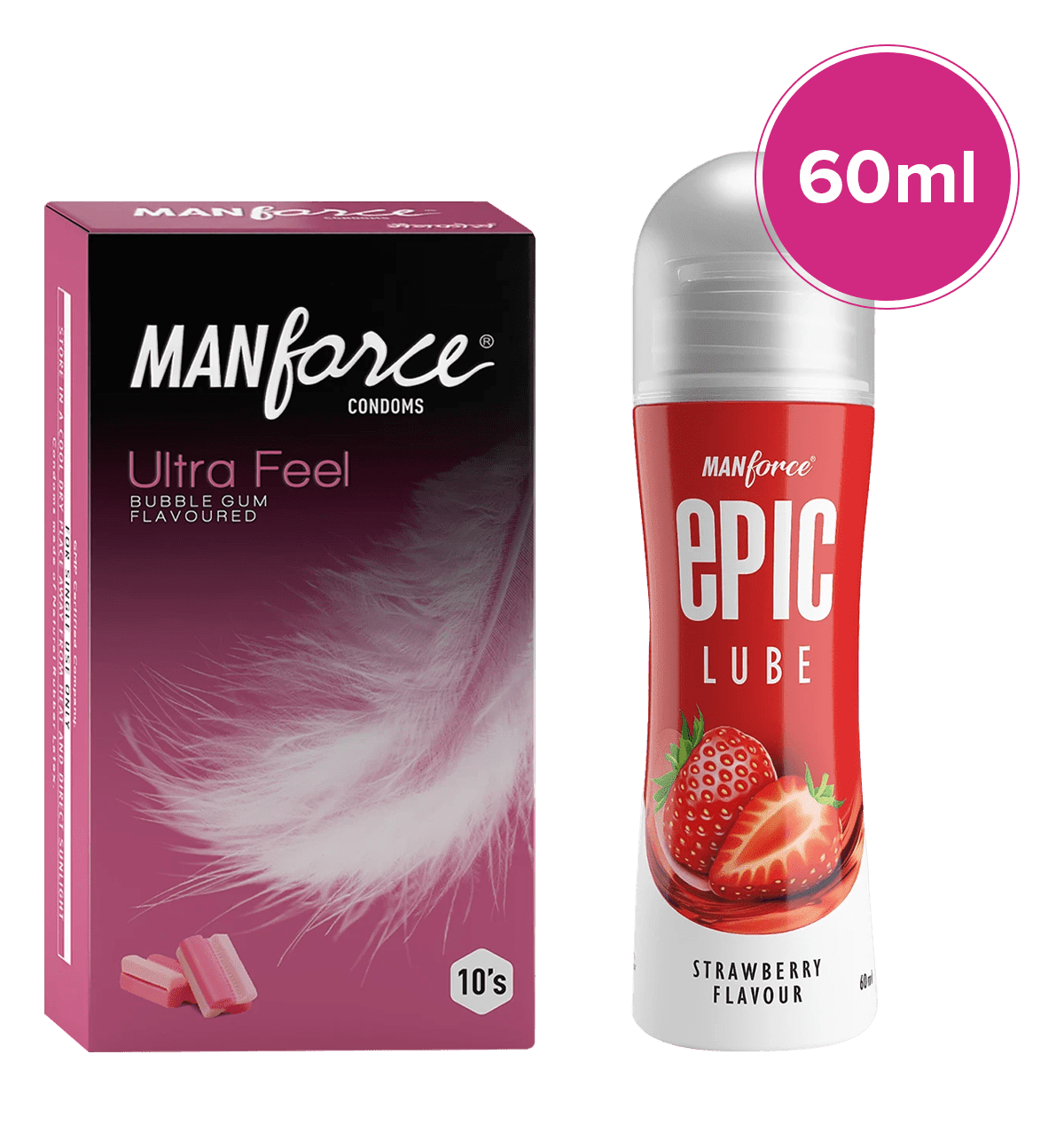 Buy Manforce Manforce Condom 10 And Strawberry Lube 60Ml 1 combo Online ...