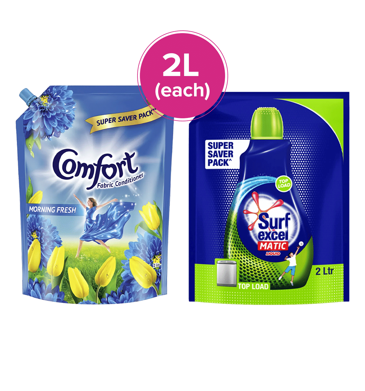 Buy Comfort Surf Excel Matic Liquid Detergent Top Load & After Wash ...