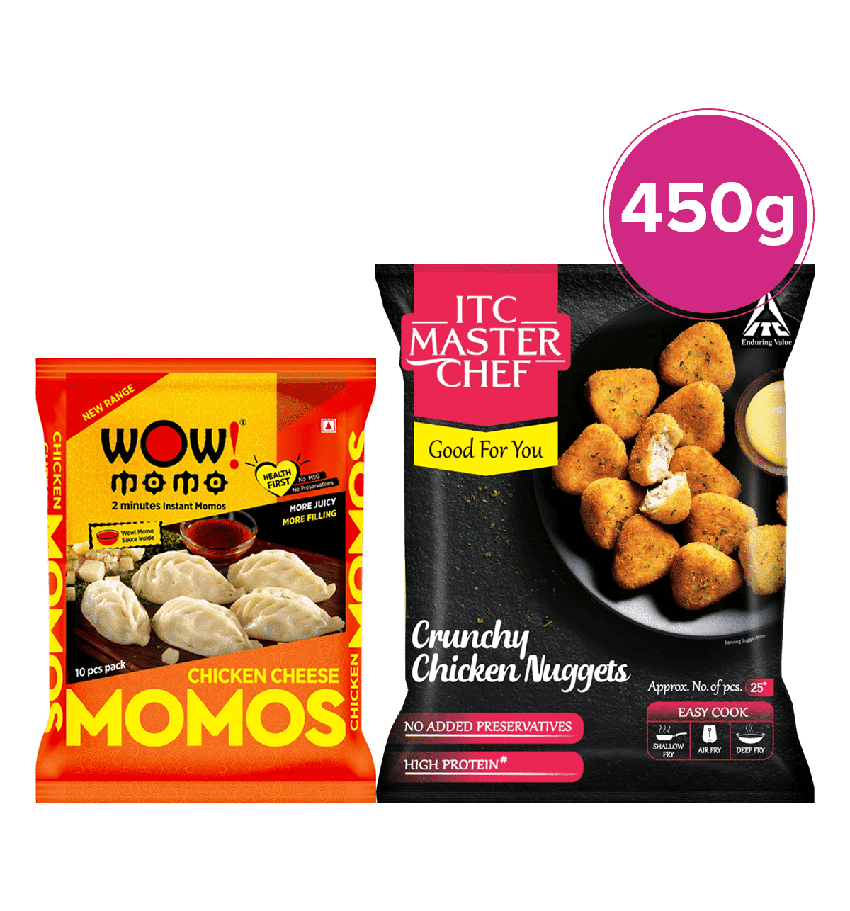 Buy Wow! Momo Wow! Chicken Cheese Momos & Master Chef Crunchy Chicken ...
