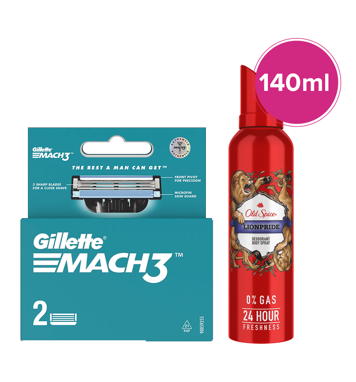 Buy Combo Old Spice Lionpride Spray Perfume And Mach3 Cartridge Blade 1 ...