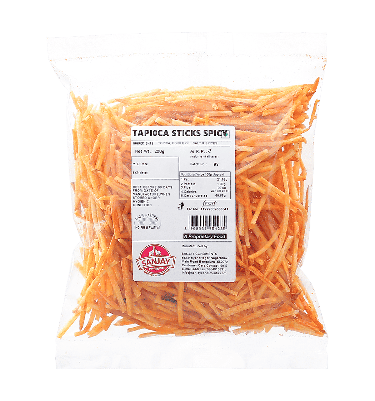 Buy Sanjay Sanjay Condiments Tapioca Sticks 200 g Online At Rs. 75 ...
