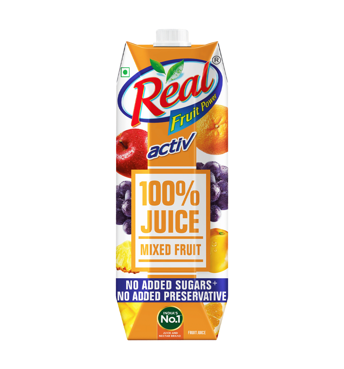 Buy Real Real Fruit Power Activ 100% Mixed Fruit Juice (Tetra Pack) 2 ...