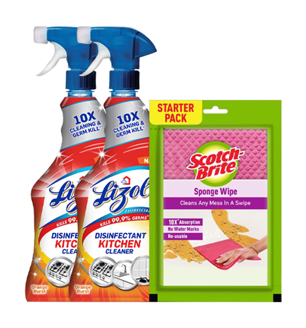 Buy Lizol Lizol Kitchen Power Cleaner Liquid Spray with 1 Free Scotch ...