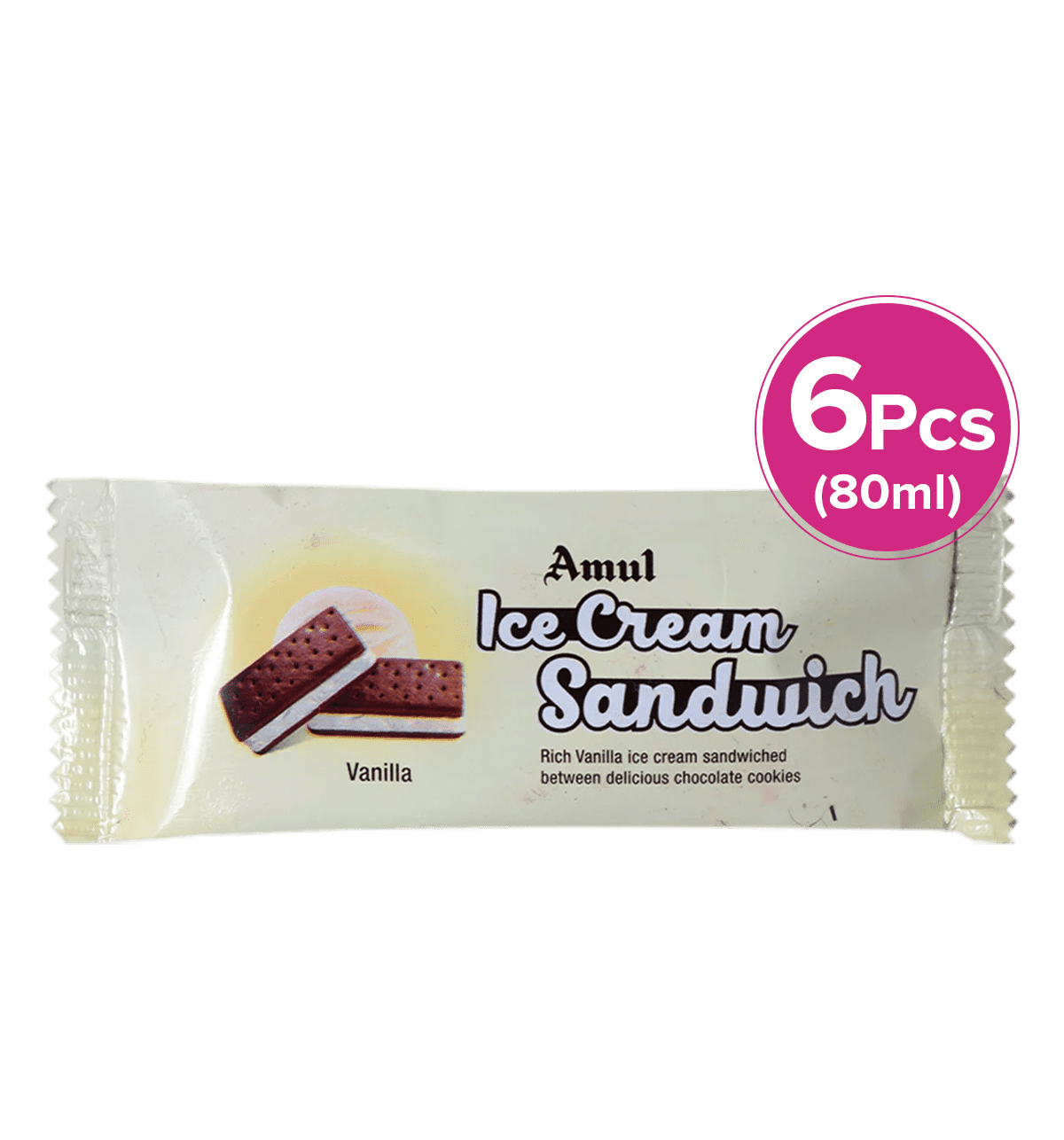 Buy Amul Amul Sandwich Vanilla Ice Cream 6 pieces Online At Rs. 180 ...