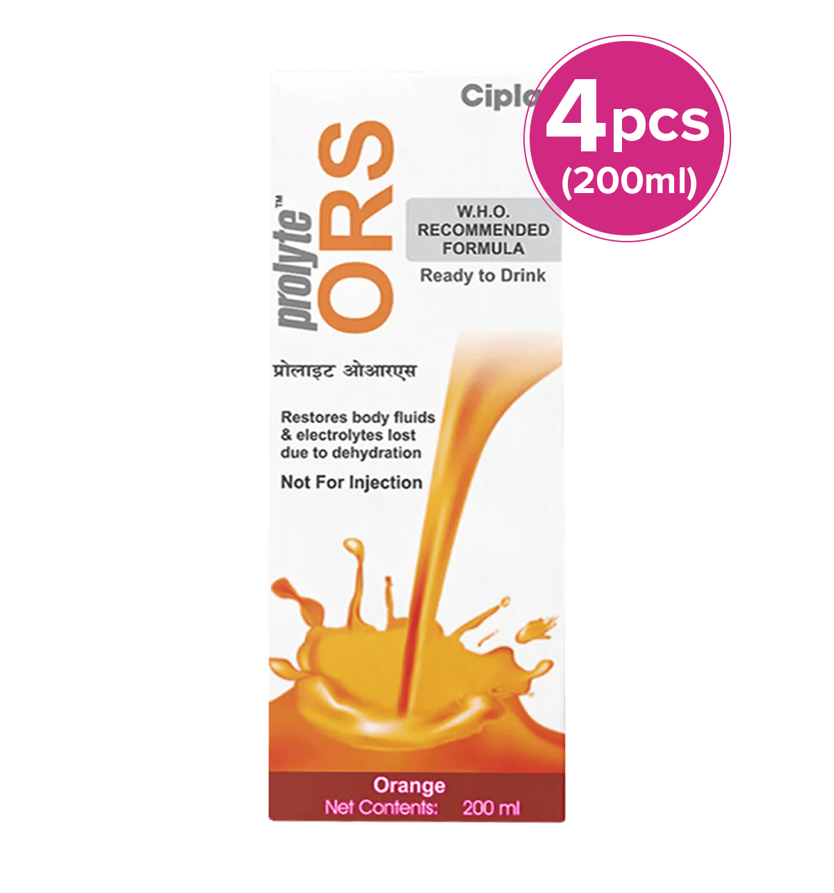 Buy Cipla Prolyte Cipla Prolyte Ors Orange Tetra 4 pieces Online At Rs ...
