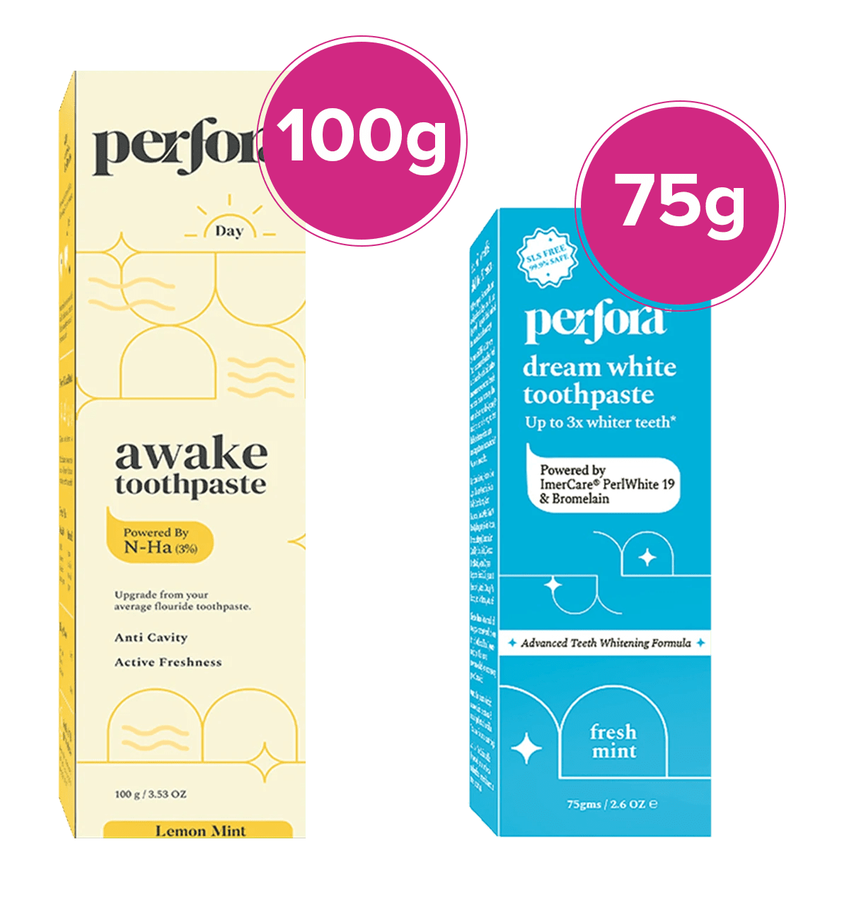 Buy Perfora Perfora Lemon Mint Awake Toothpaste 100 Gm + Dream White ...