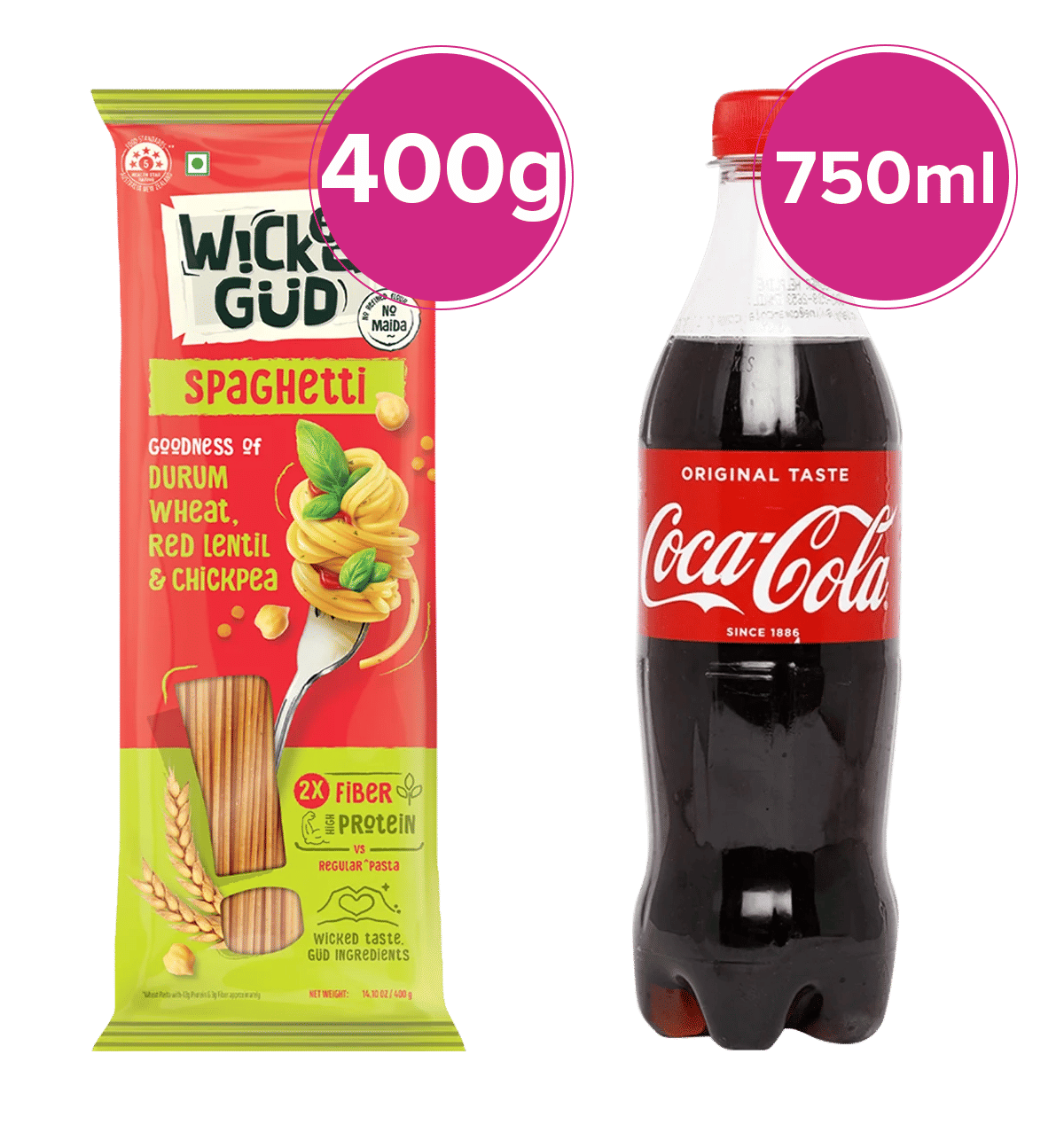 Buy WickedGud WickedGud Spaghetti Pasta & Coca Cola (Bottle) 1 combo ...