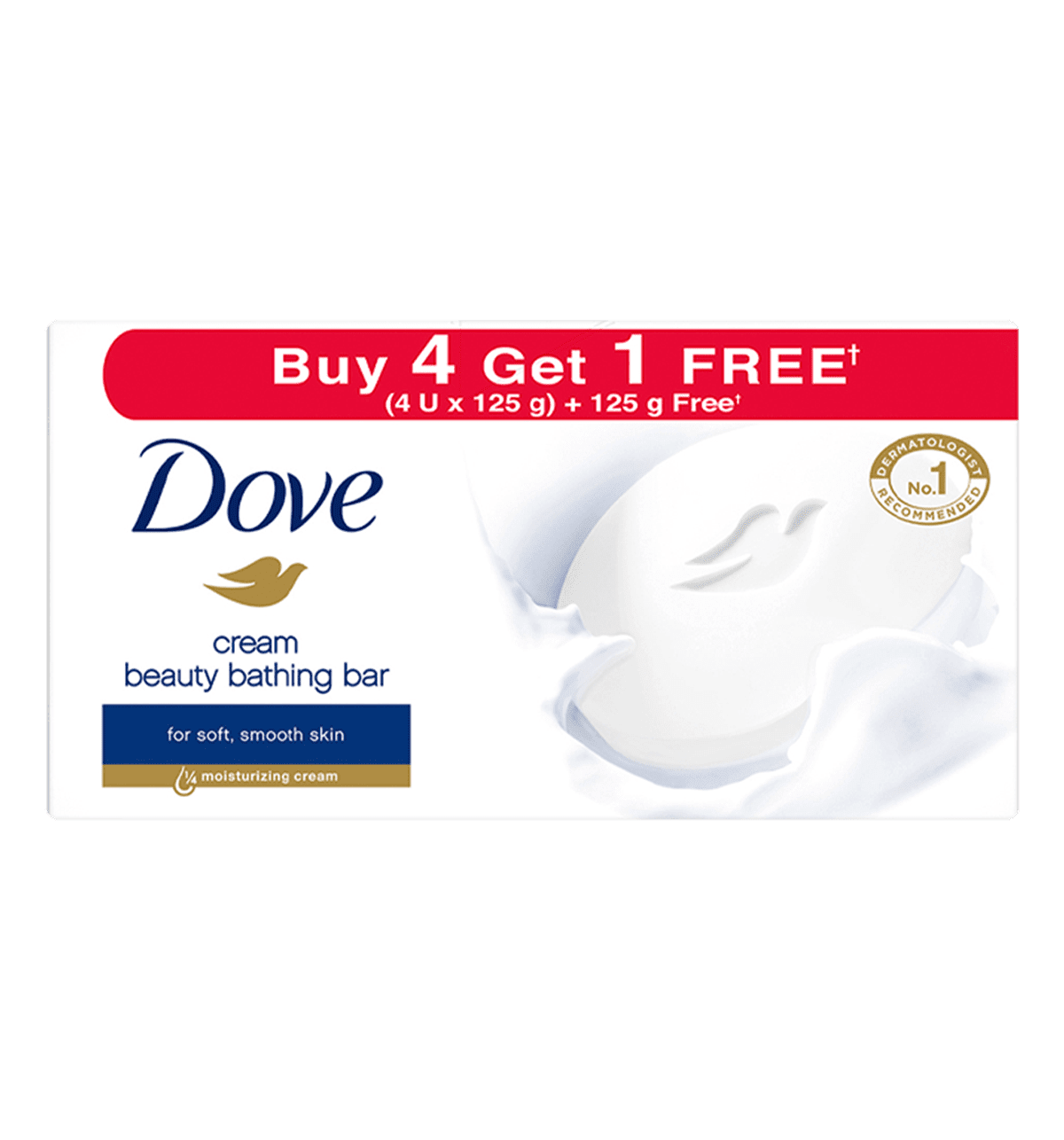 Buy Dove Dove Cream Beauty Bathing Bar B4G1 Free 625 g Online At Rs ...