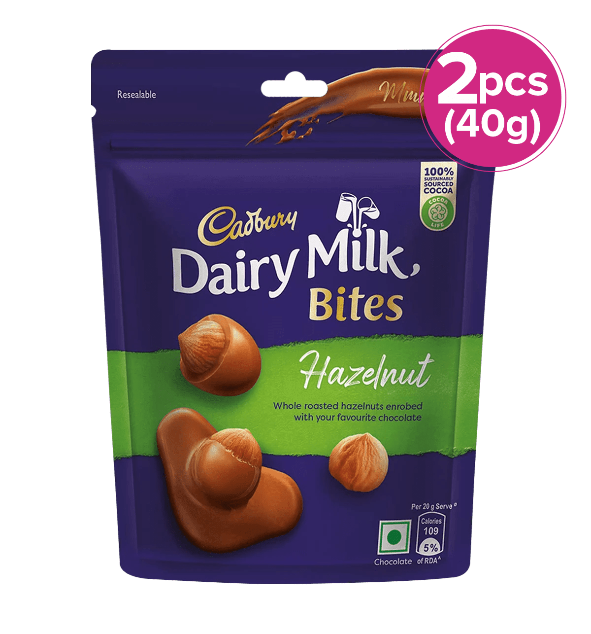 Buy Cadbury Cadbury Dairy Milk Bites Hazelnut 2 pieces Online At Rs ...