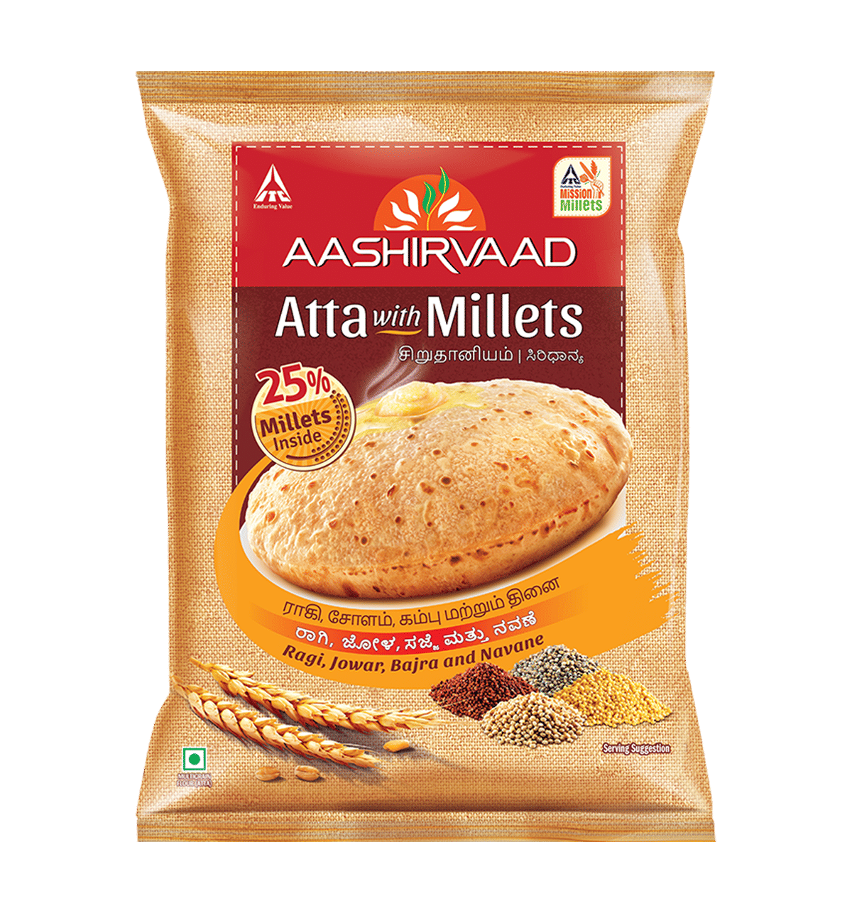 Buy Aashirvaad Aashirvaad Atta With Millets 1 kg Online At Rs. 80 ...